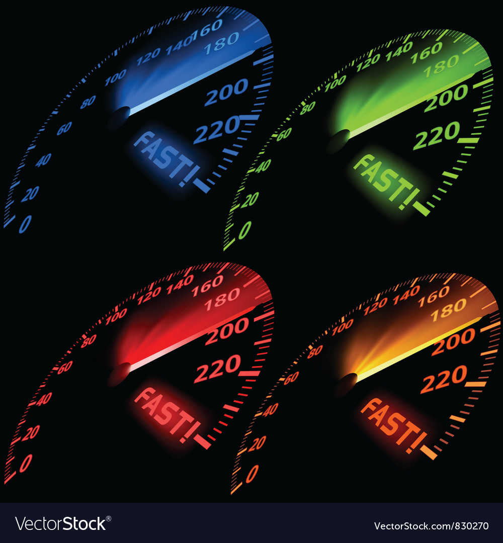 Speedometer set Royalty Free Vector Image - VectorStock
