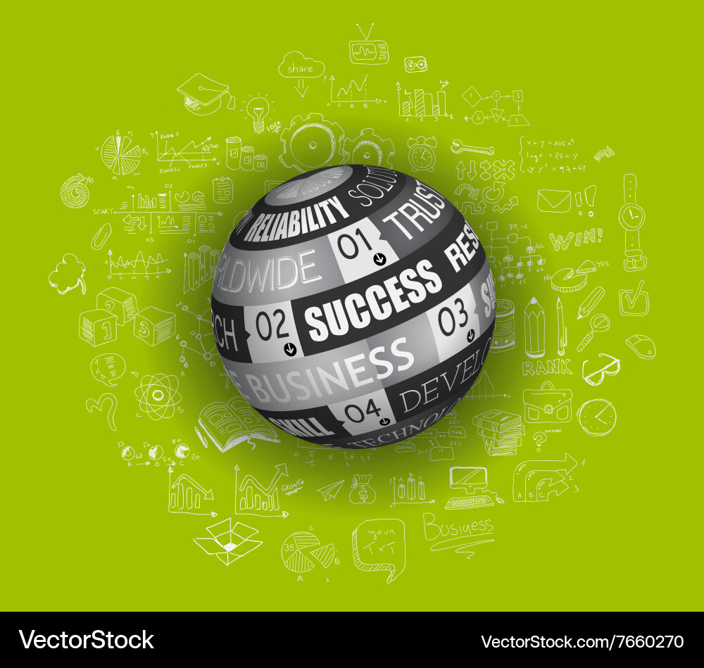 Success in business concept with doodle design Vector Image