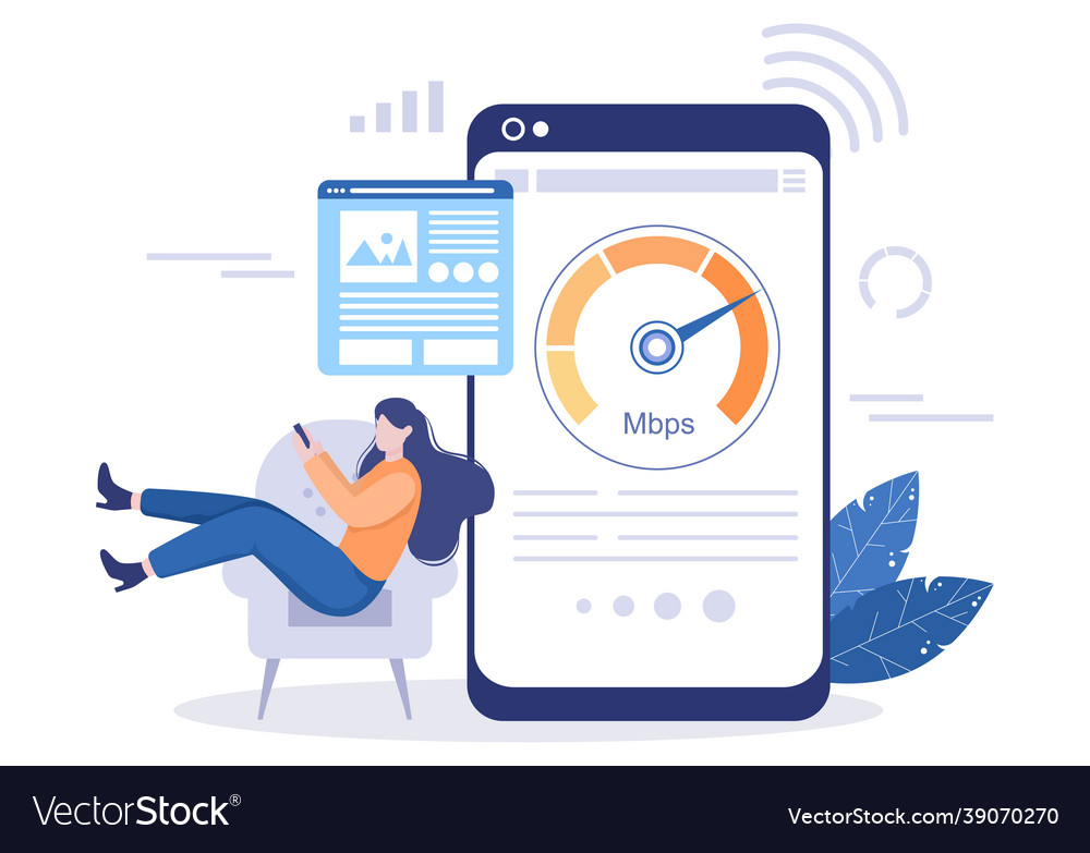 Website loading speed optimization with server Vector Image