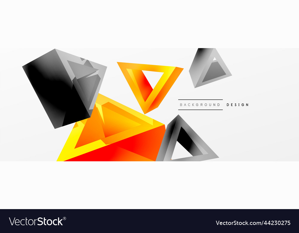 3d triangle abstract background basic shape Vector Image
