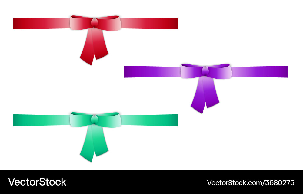 Collection of the three ribbons Royalty Free Vector Image
