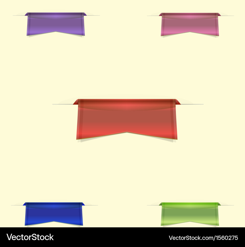 Colorful sleek web ribbons on yellow background Vector Image