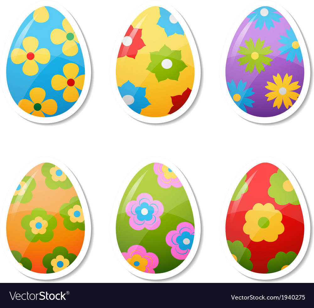 Egg stickers Royalty Free Vector Image - VectorStock
