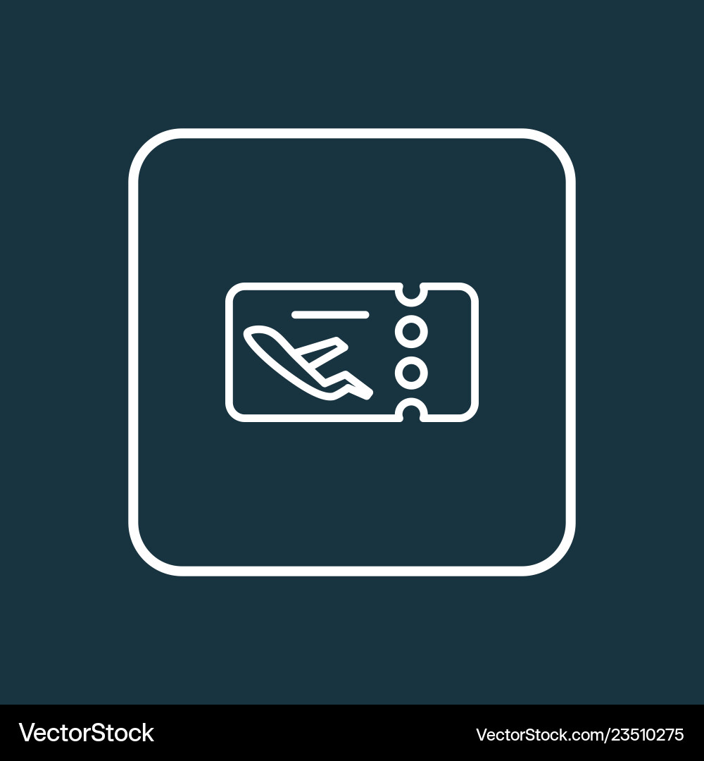 Flight ticket icon line symbol premium quality Vector Image