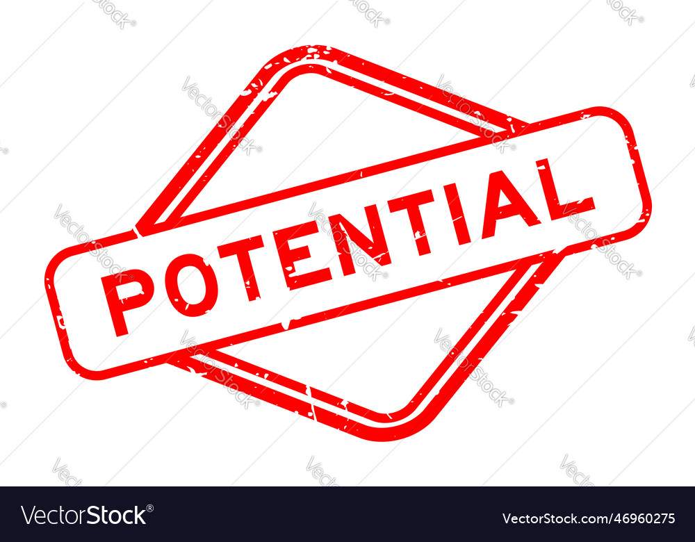 Grunge red potential word rubber seal stamp on Vector Image