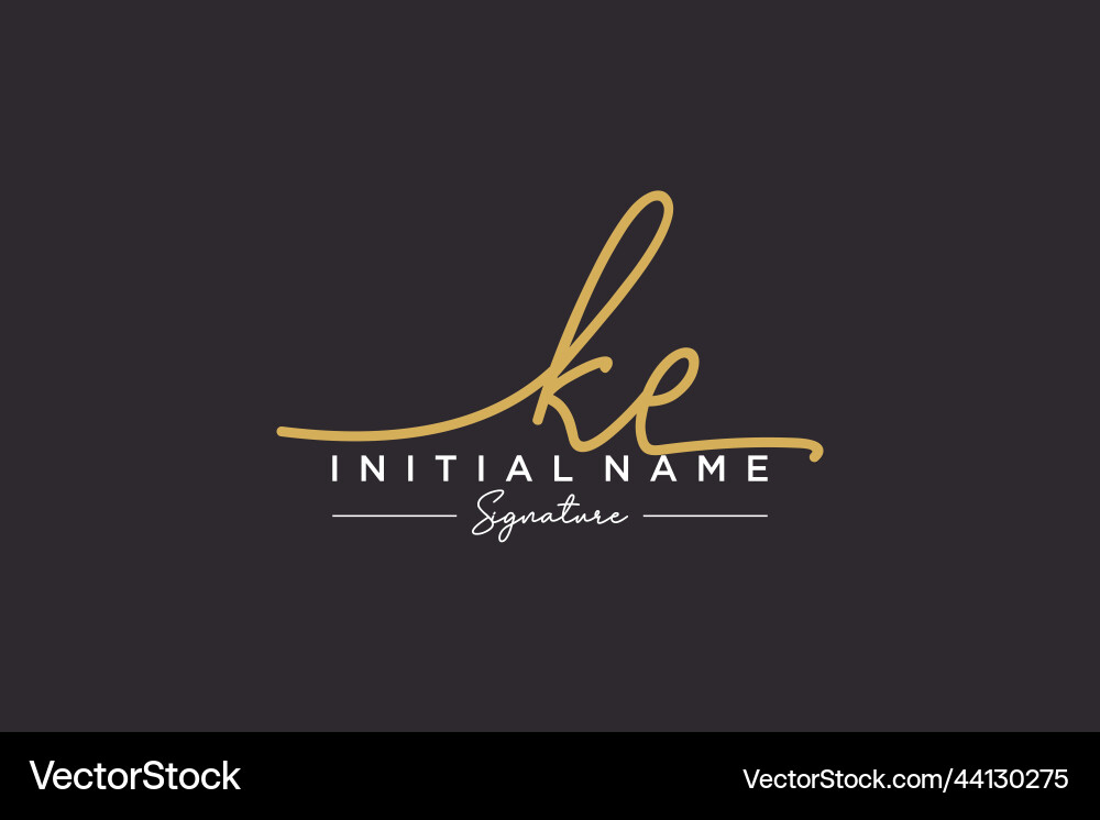 Initial ke signature logo template hand drawn Vector Image