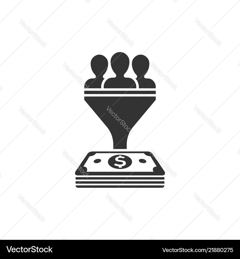 Lead management icon in flat style funnel Vector Image