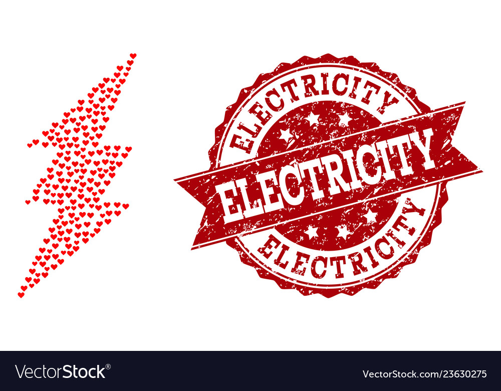 Love heart mosaic of electric spark icon Vector Image Love heart mosaic of electric spark icon Vector Image
