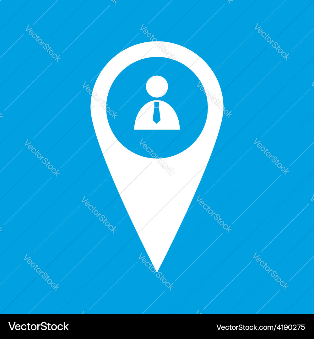Man pointer white icon Royalty Free Vector Image