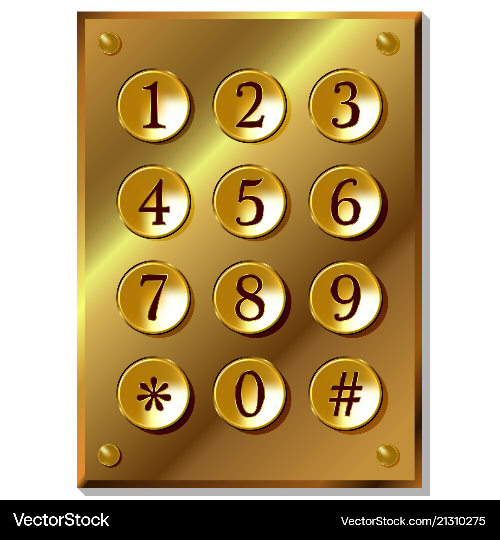 Number code keyboard Royalty Free Vector Image