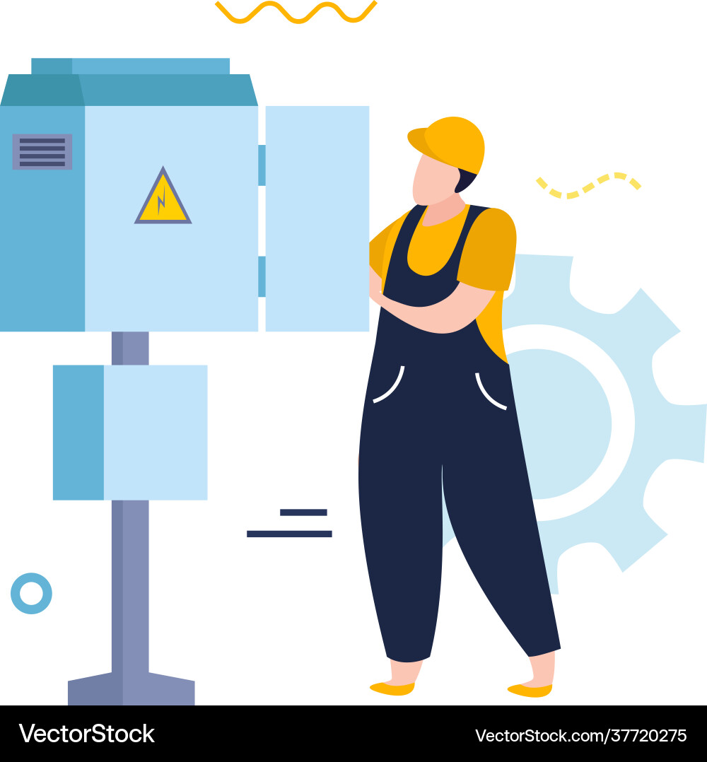 Power control box composition Royalty Free Vector Image