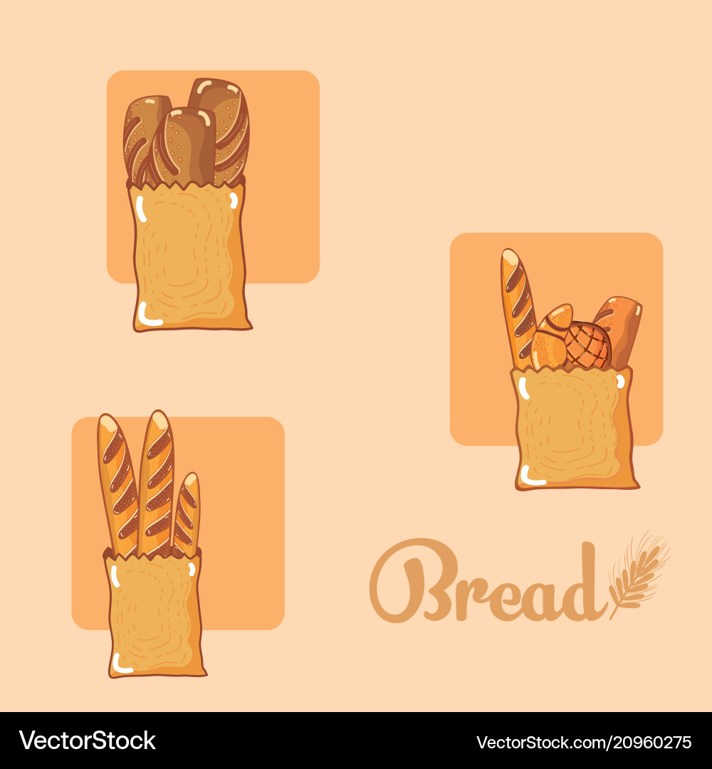 Set of bread icons Royalty Free Vector Image - VectorStock