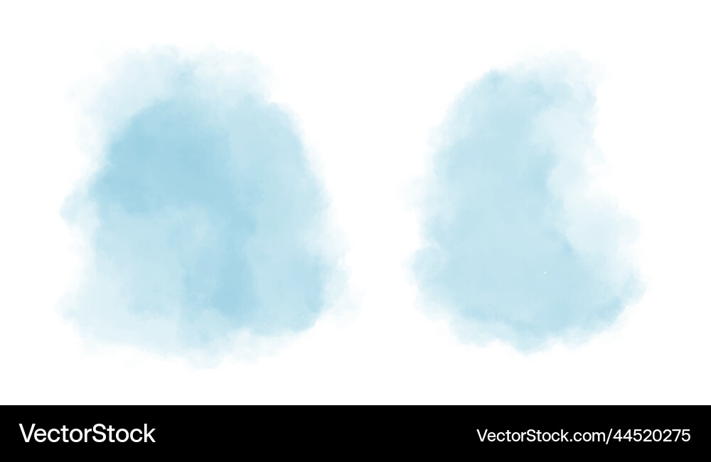 Set of light blue watercolor texture effect Vector Image
