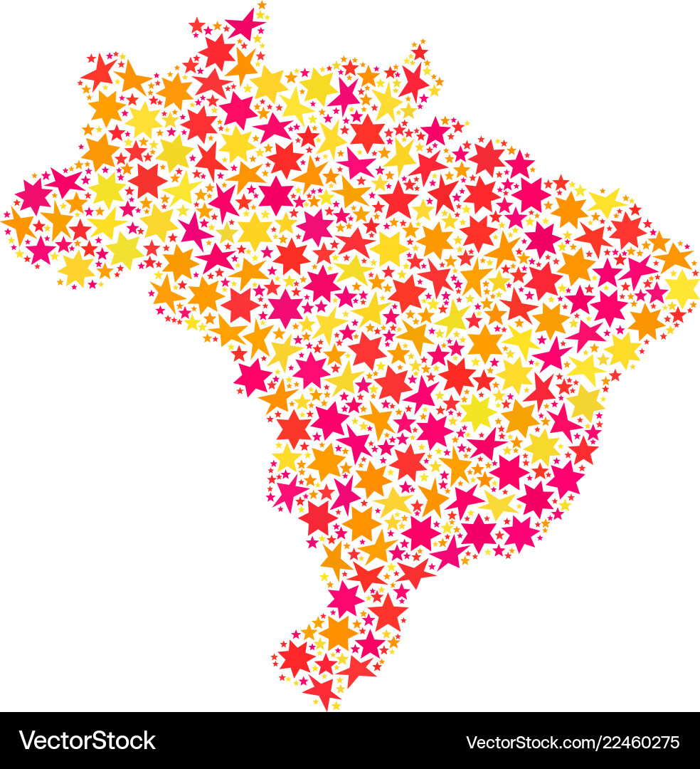 Star collage map of brazil Royalty Free Vector Image