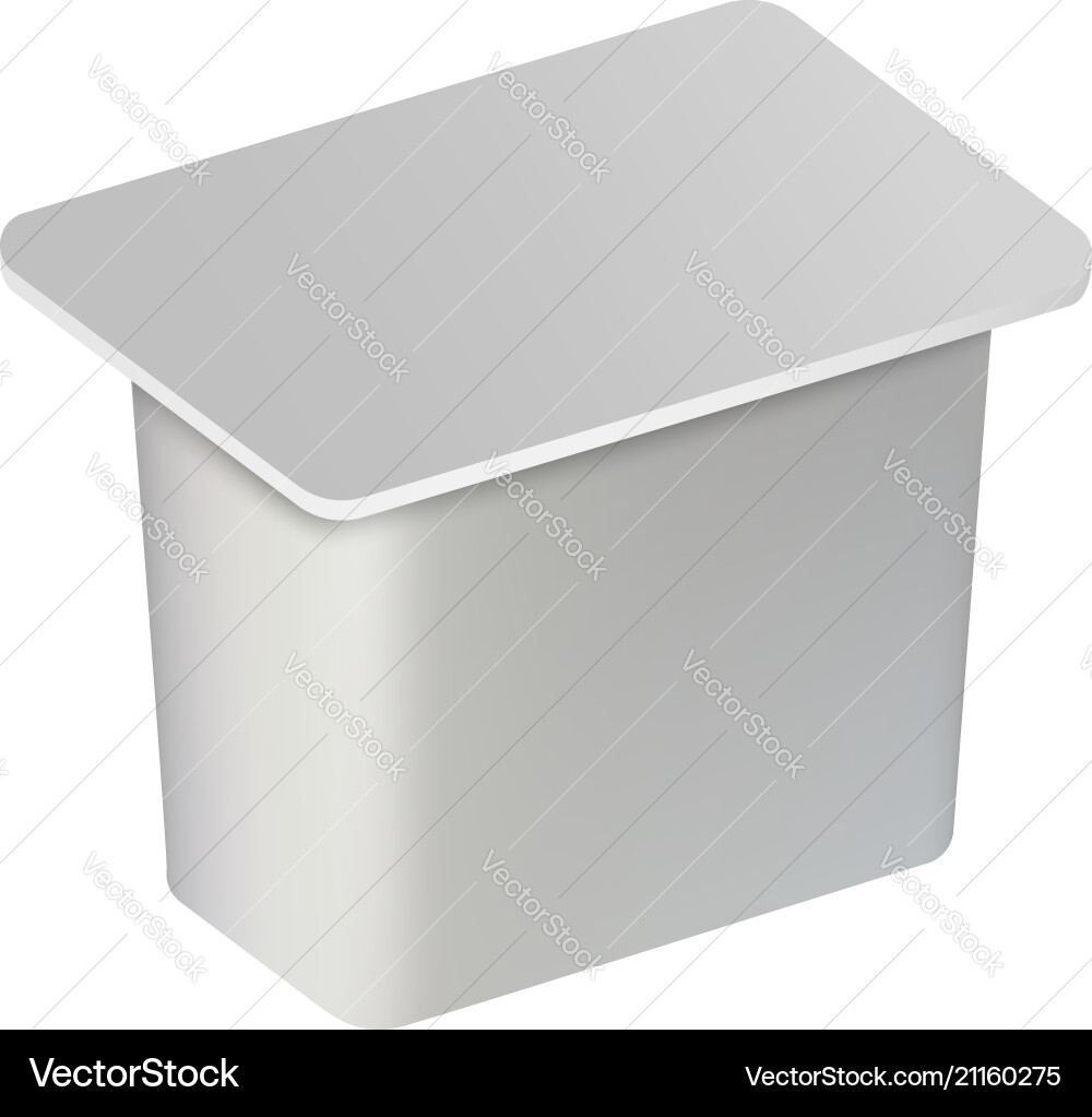Traditional yogurt box mockup realistic style Vector Image