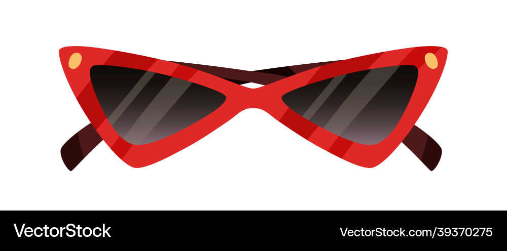 Triangle cat eyes sunglasses in retro style Vector Image