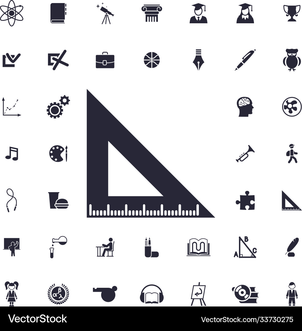 Triangle ruler icon Royalty Free Vector Image - VectorStock
