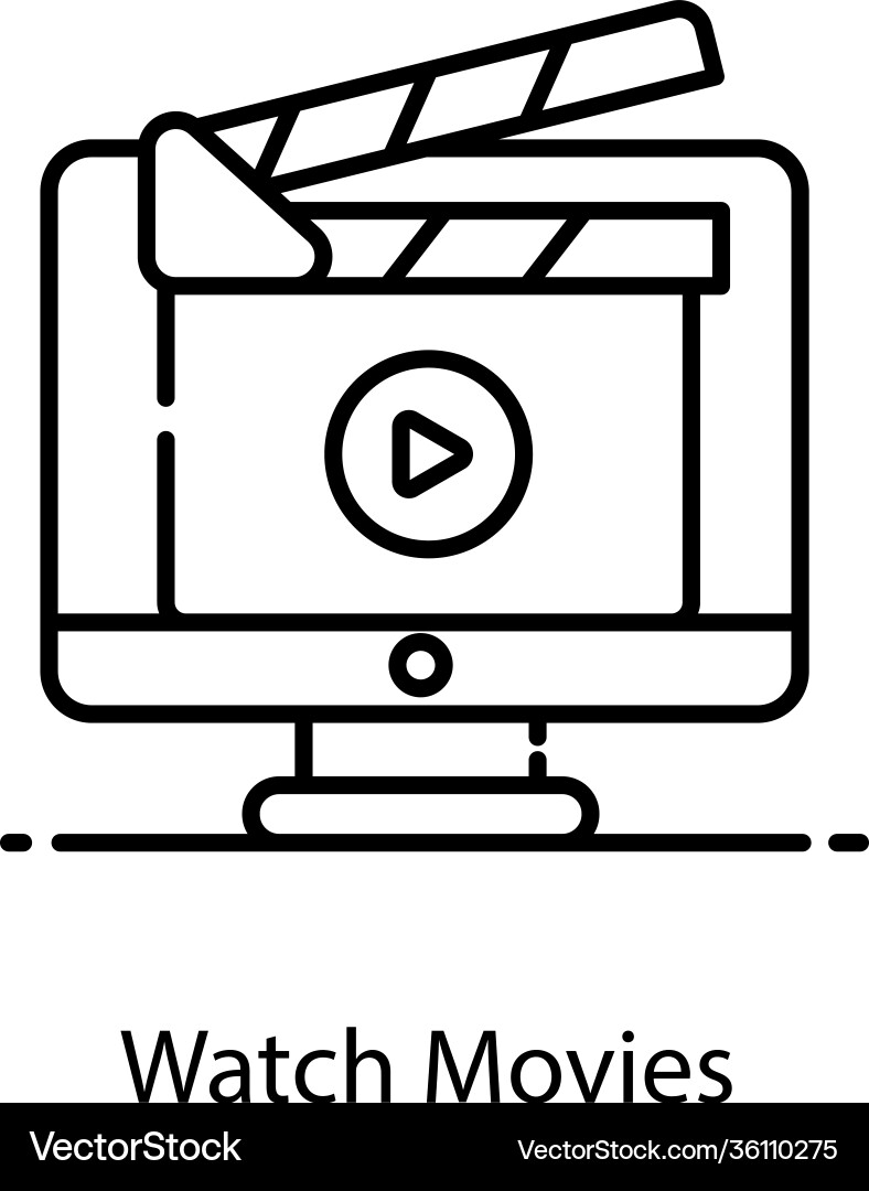 Watch movies Royalty Free Vector Image - VectorStock