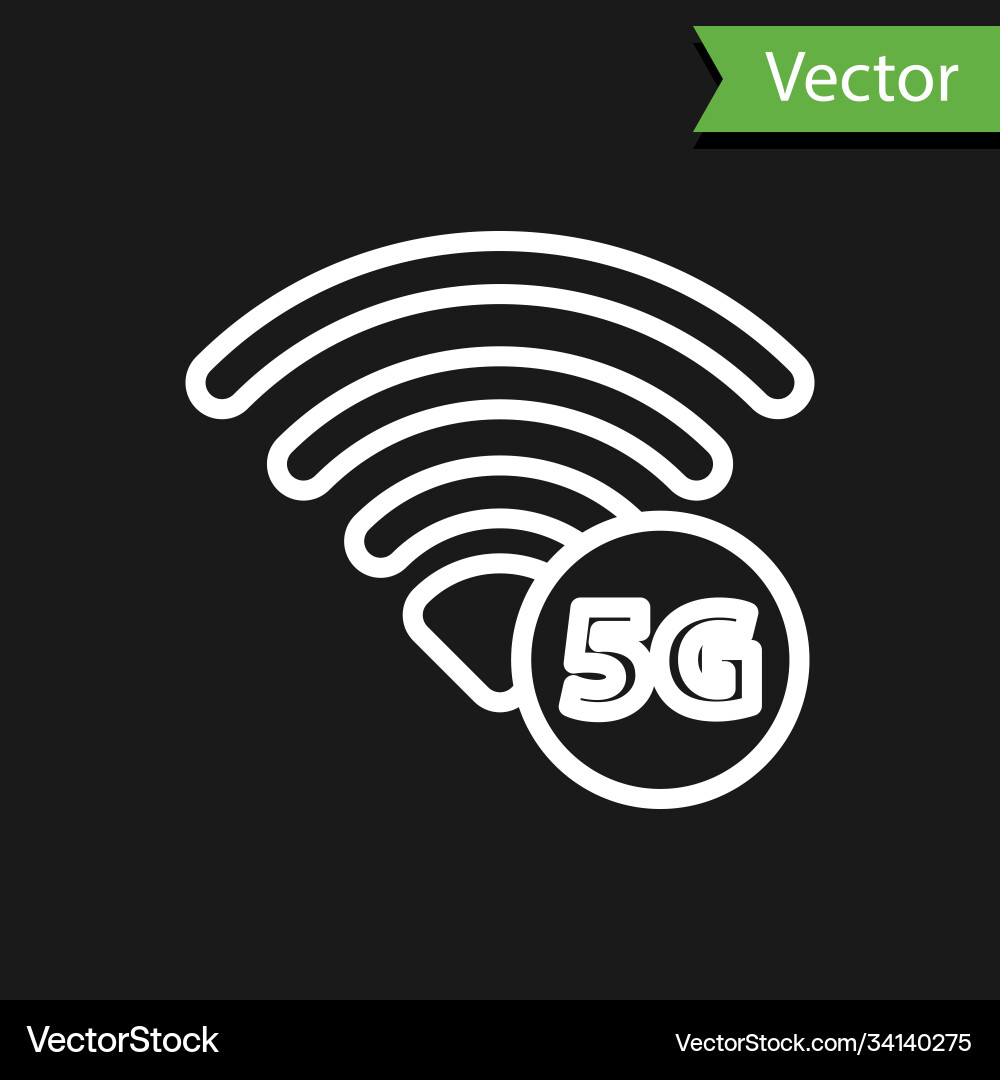 White line 5g new wireless internet wifi Vector Image