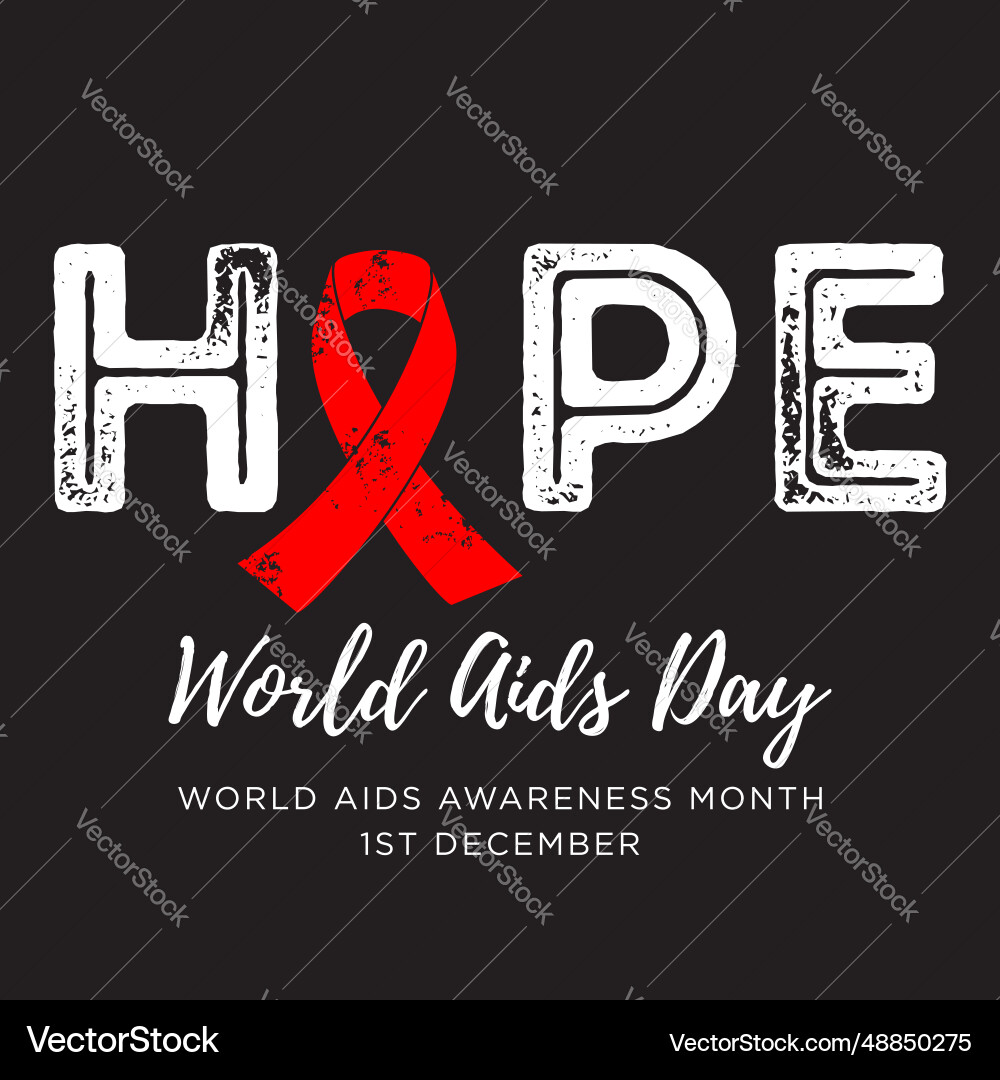 World aids day with ribbon design Royalty Free Vector Image