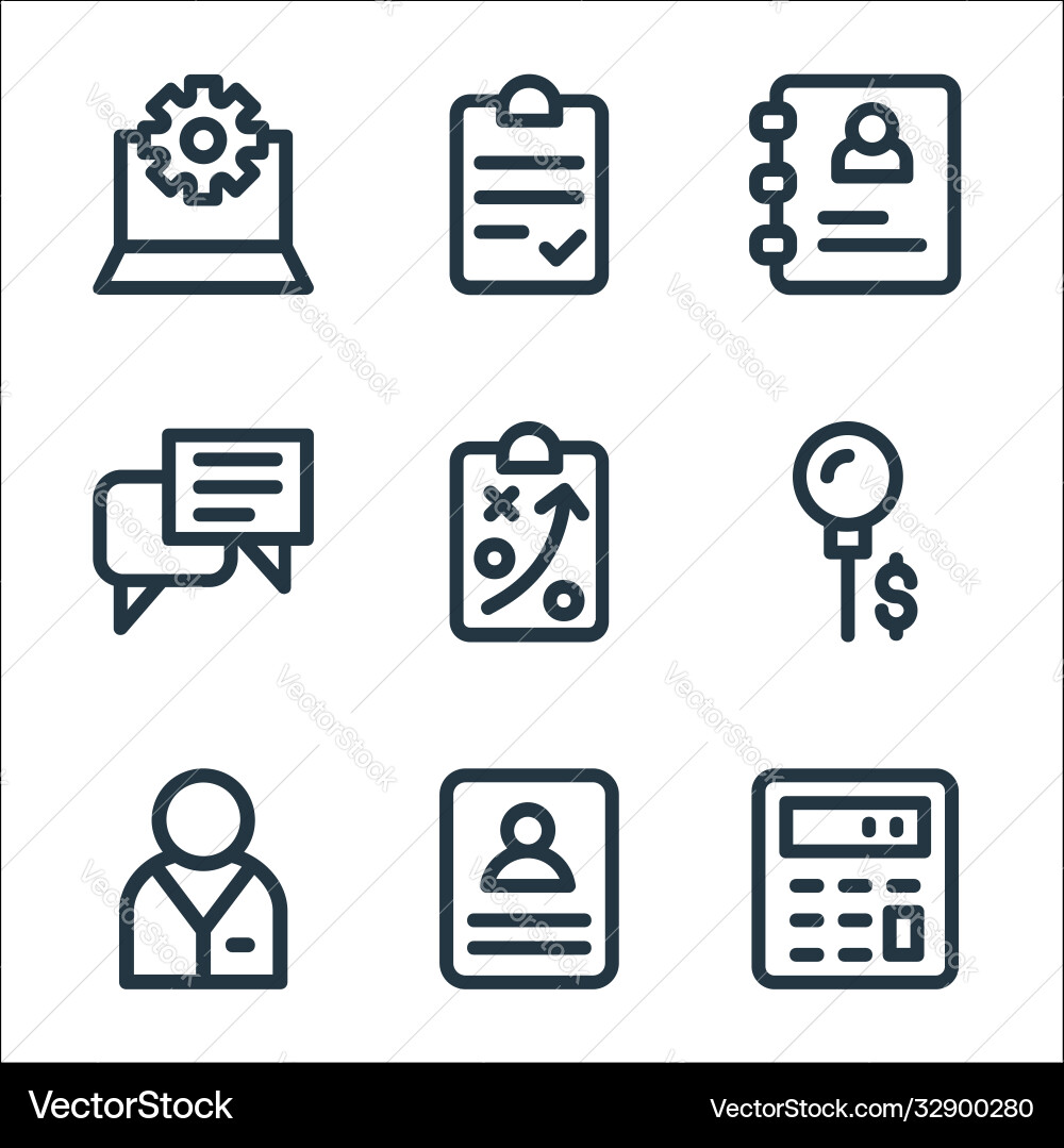 Business line icons linear set quality line set Vector Image