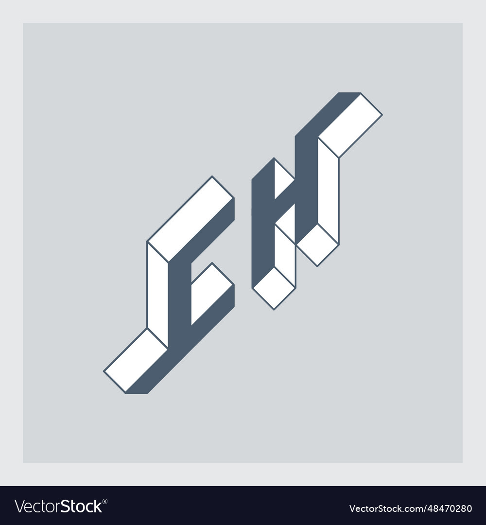 C and h - monogram or logotype isometric 3d font Vector Image C and h - monogram or logotype isometric 3d font Vector Image