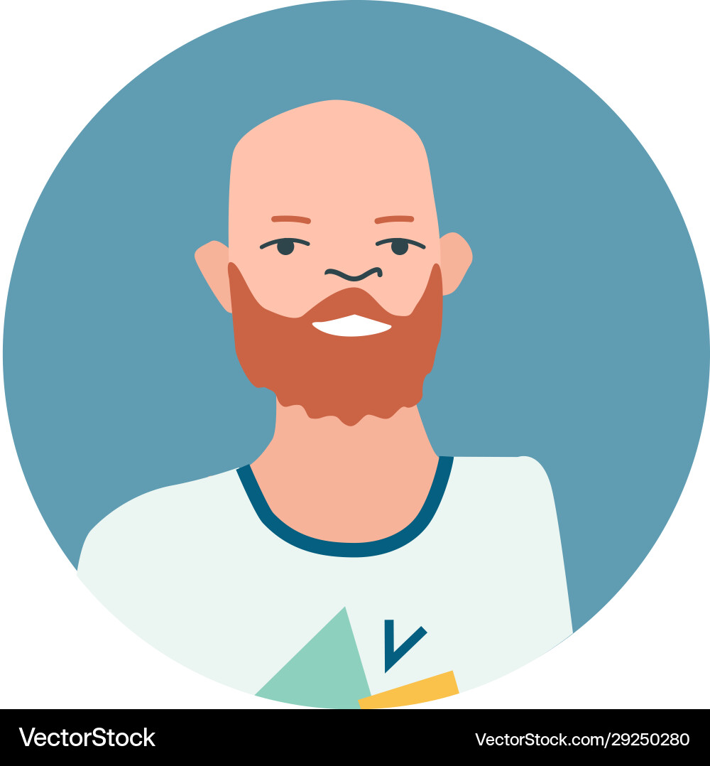 Colourful male face circle in flat style Vector Image