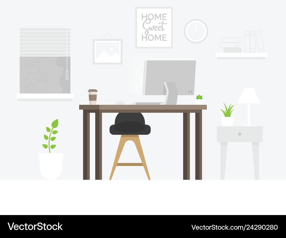 Design of modern home office designer workplace Vector Image