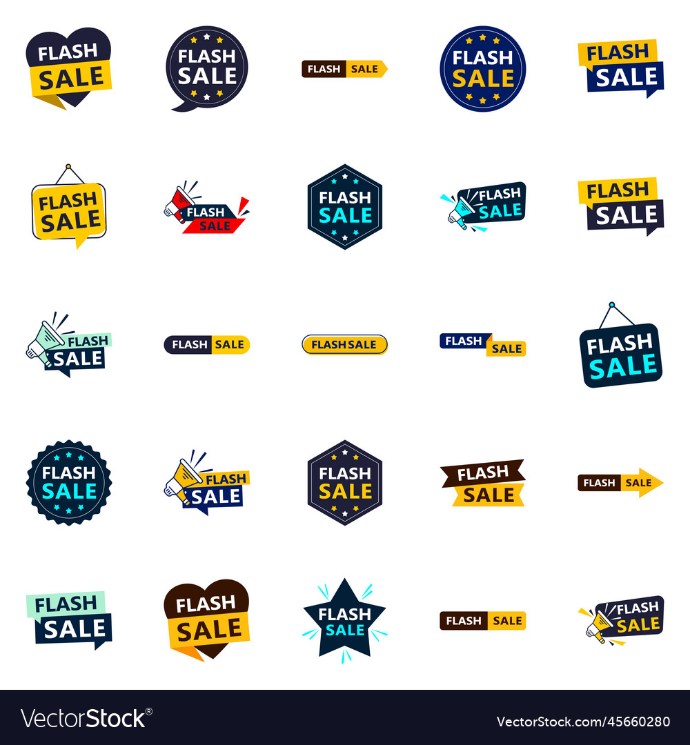 Flash sale 25 high impact banners to make Vector Image Flash sale 25 high impact banners to make Vector Image