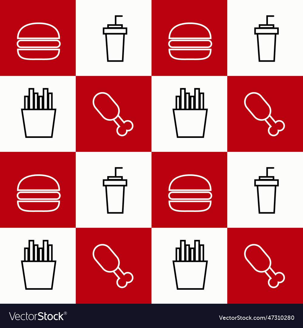 Hamburger seamless pattern Royalty Free Vector Image