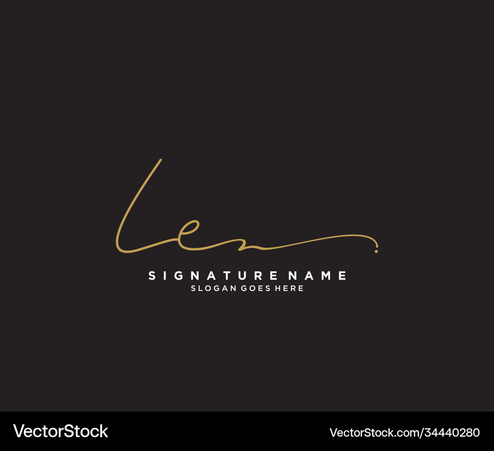 Letter le signature logo template Royalty Free Vector Image