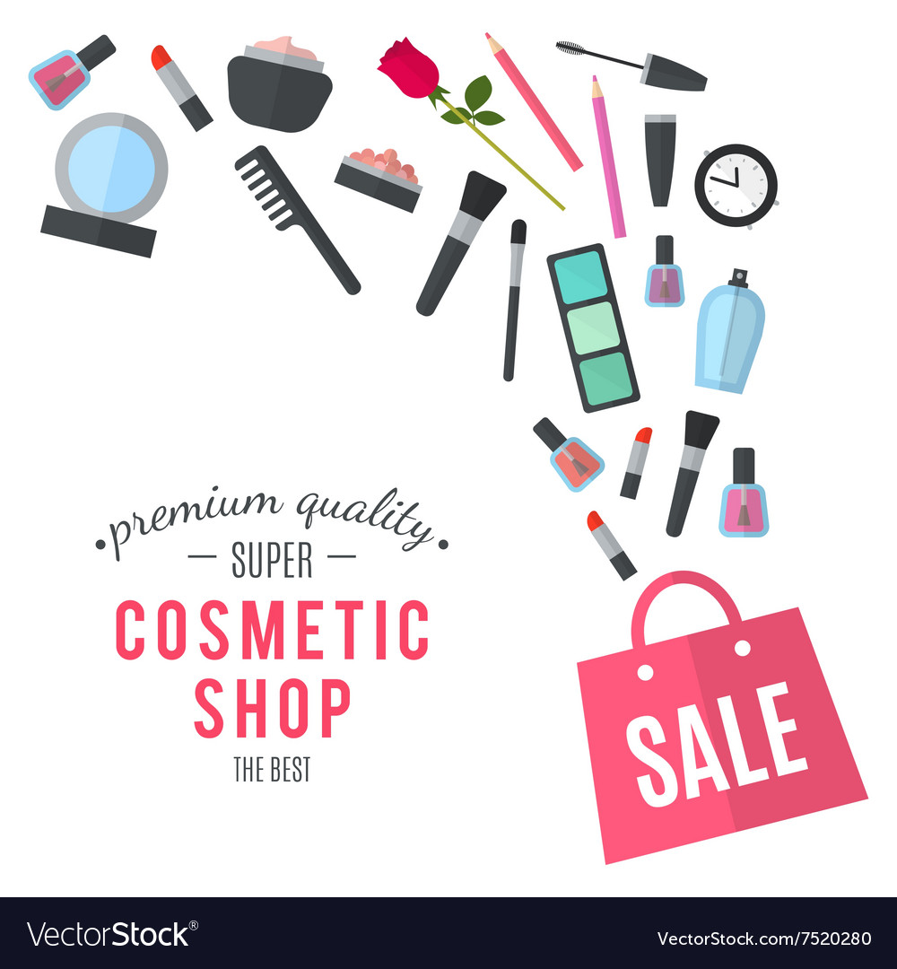 Make up concept flat Royalty Free Vector Image