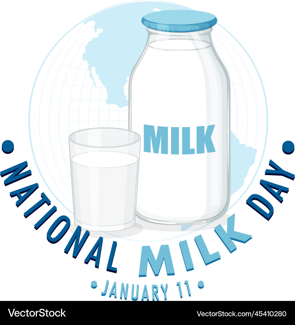 National milk day banner design Royalty Free Vector Image