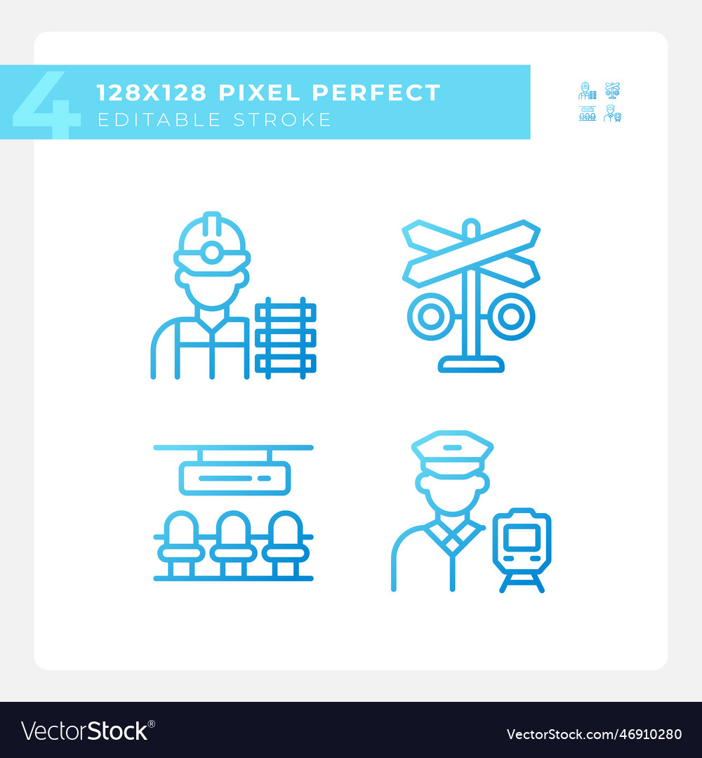 Railroad Infrastructure Pixel Perfect Gradient Vector Image
