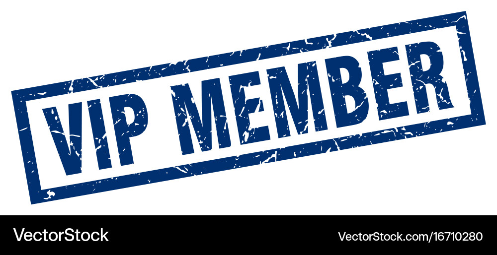 Square grunge blue vip member stamp Royalty Free Vector