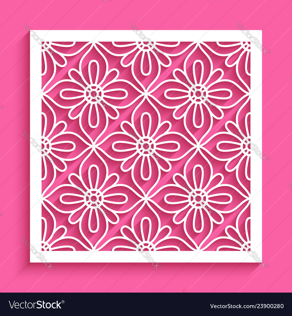 Square panel with lace pattern Royalty Free Vector Image