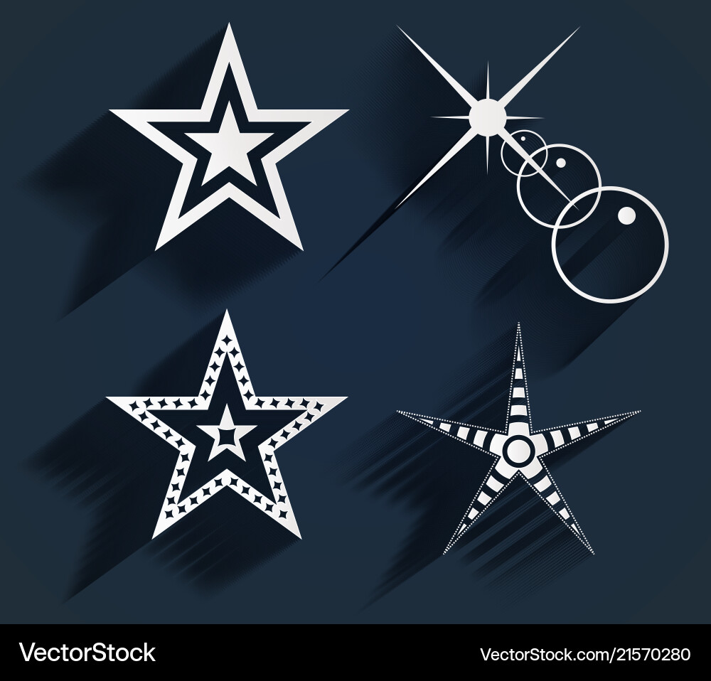 Stars with shadows design paper on blue Royalty Free Vector