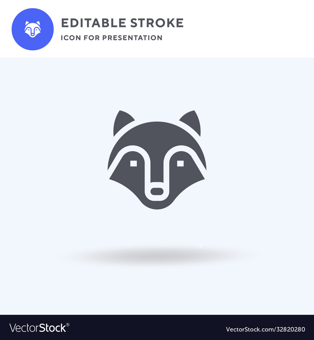 Wolf icon filled flat sign solid Royalty Free Vector Image