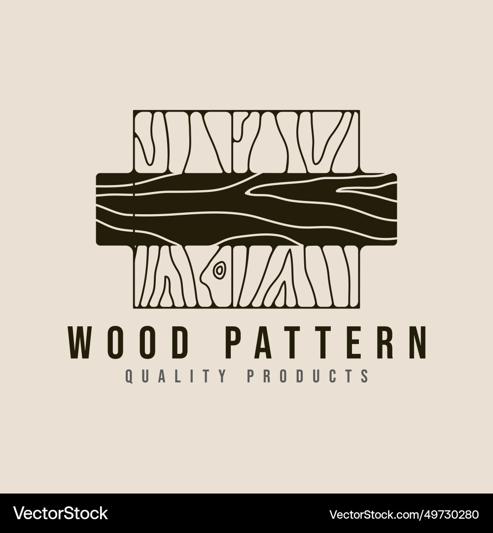 Wood pattern line art logo semi vintage icon Vector Image