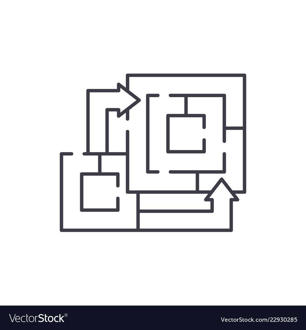 Algorithm of the game line icon concept Royalty Free Vector