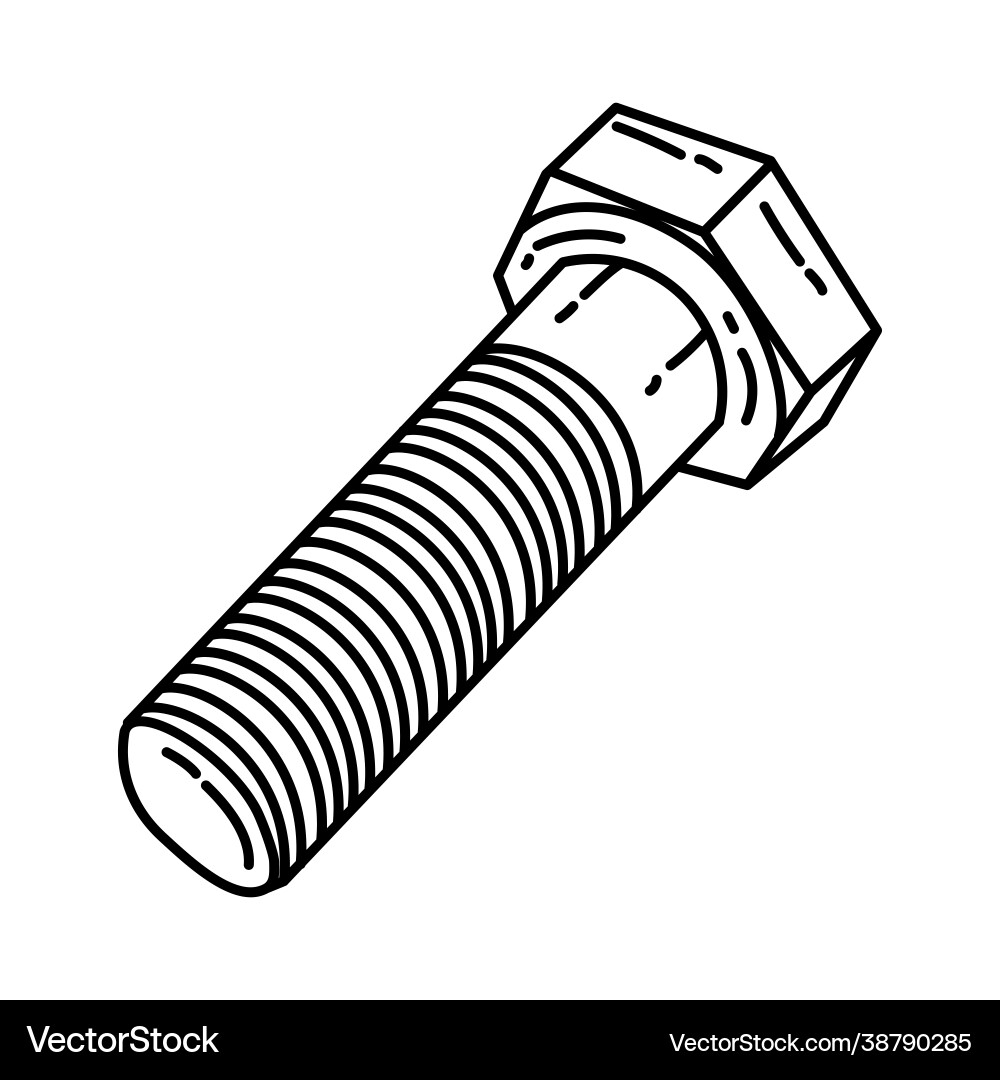 Bolt icon doodle hand drawn or outline style Vector Image