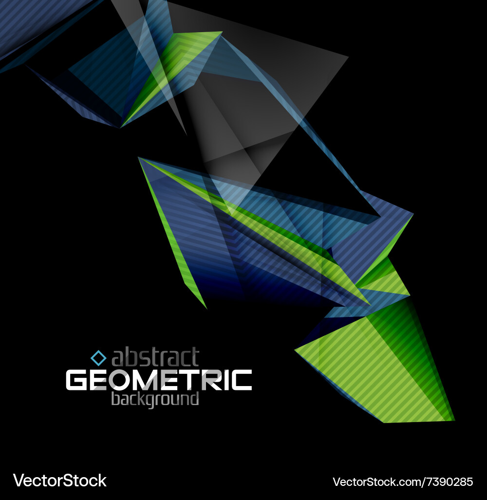 Color geometric shapes on black background Vector Image