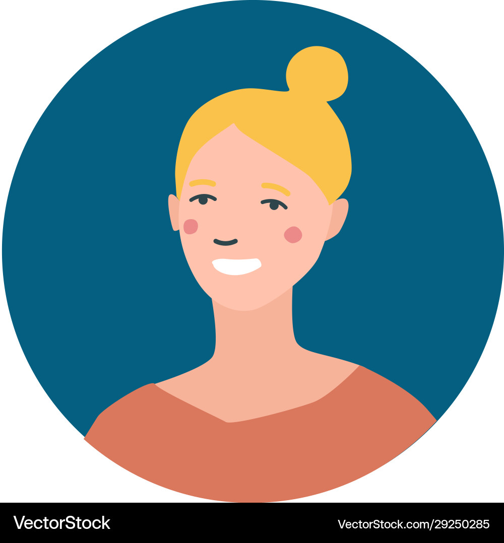 Colourful female face circle in flat style Vector Image