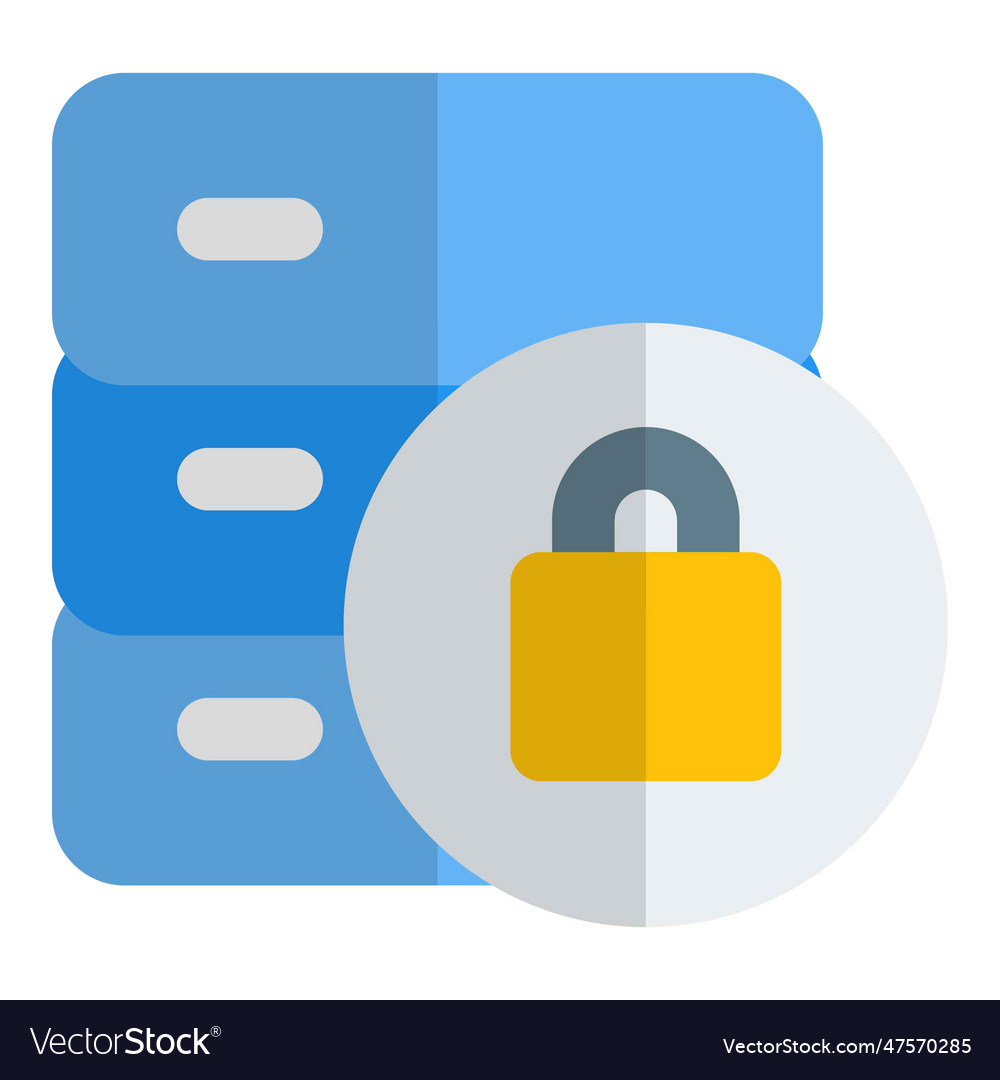 Database encrypted for security reasons Royalty Free Vector