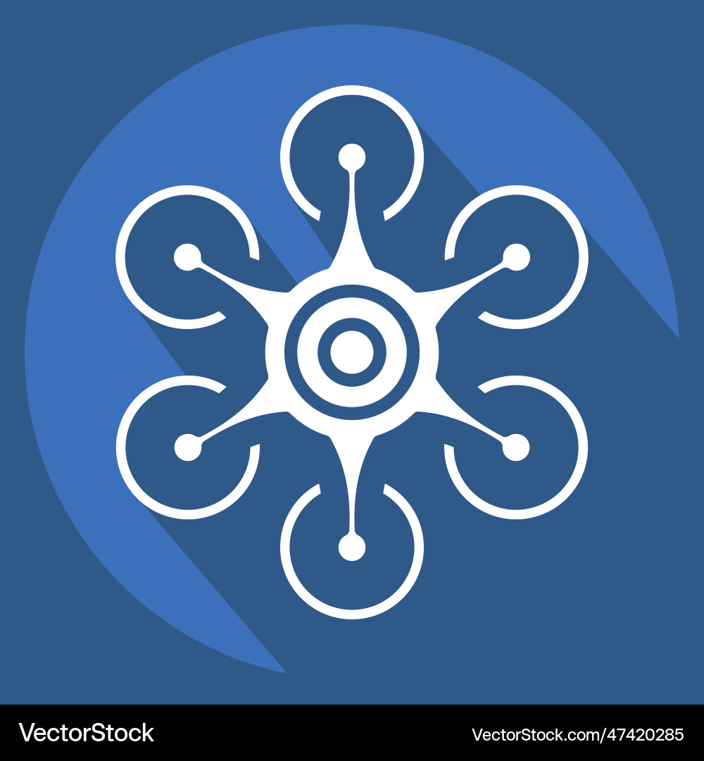 Icon hexacopter related to drone symbol long Vector Image