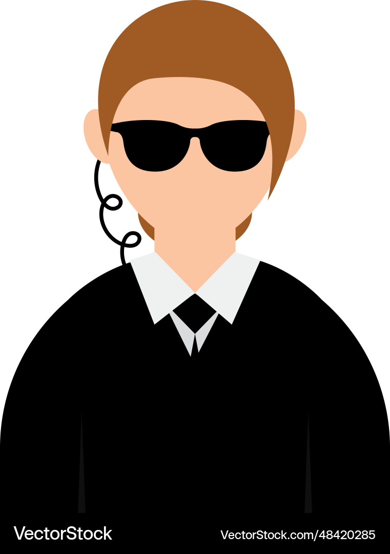 Isolated abstract colored female secret agent Vector Image