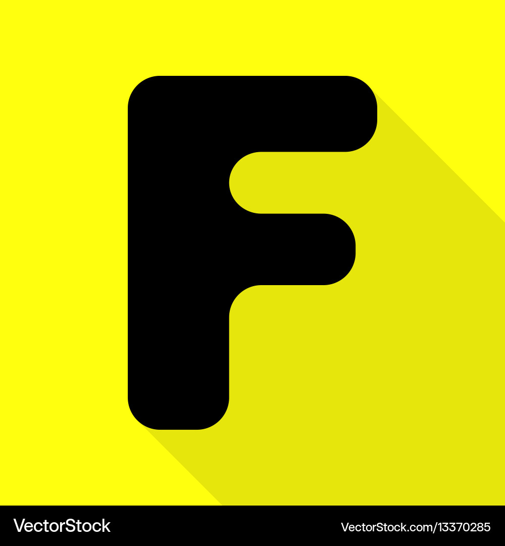 Letter f sign design template element black icon Vector Image
