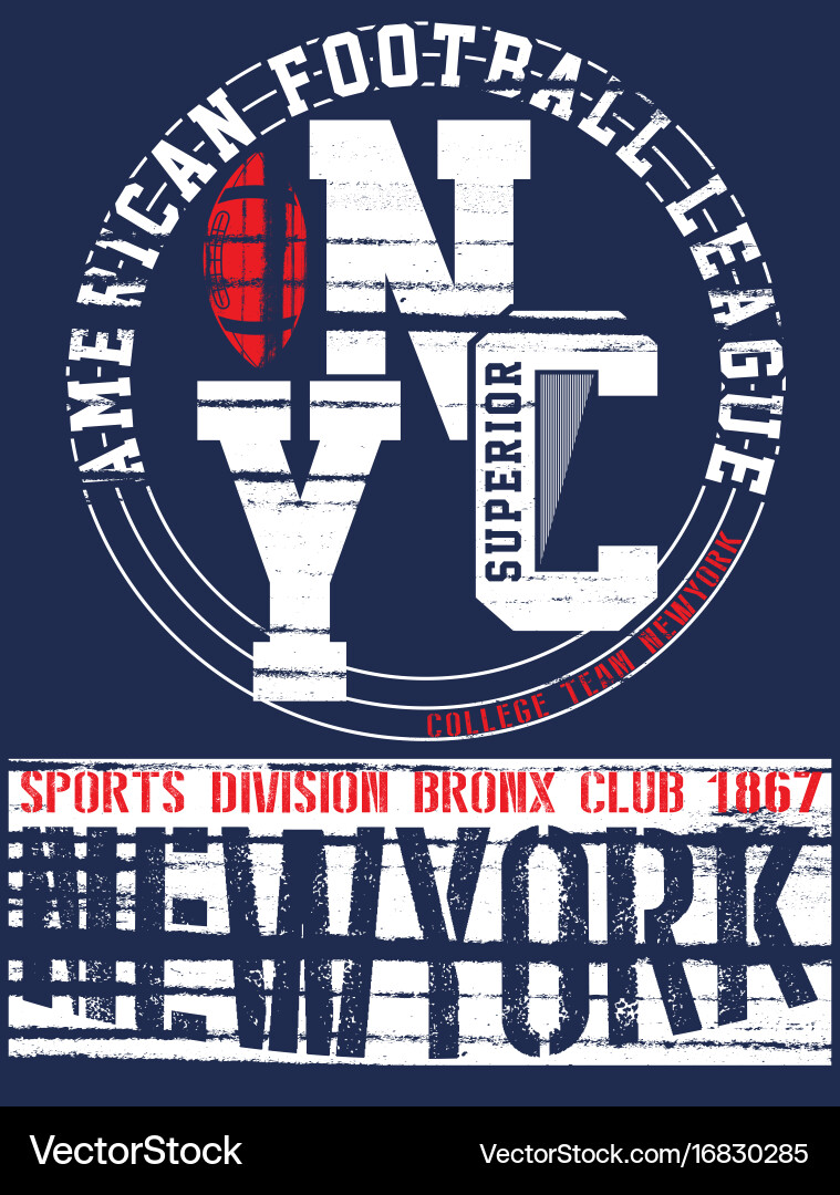 New york varsity sport print Royalty Free Vector Image