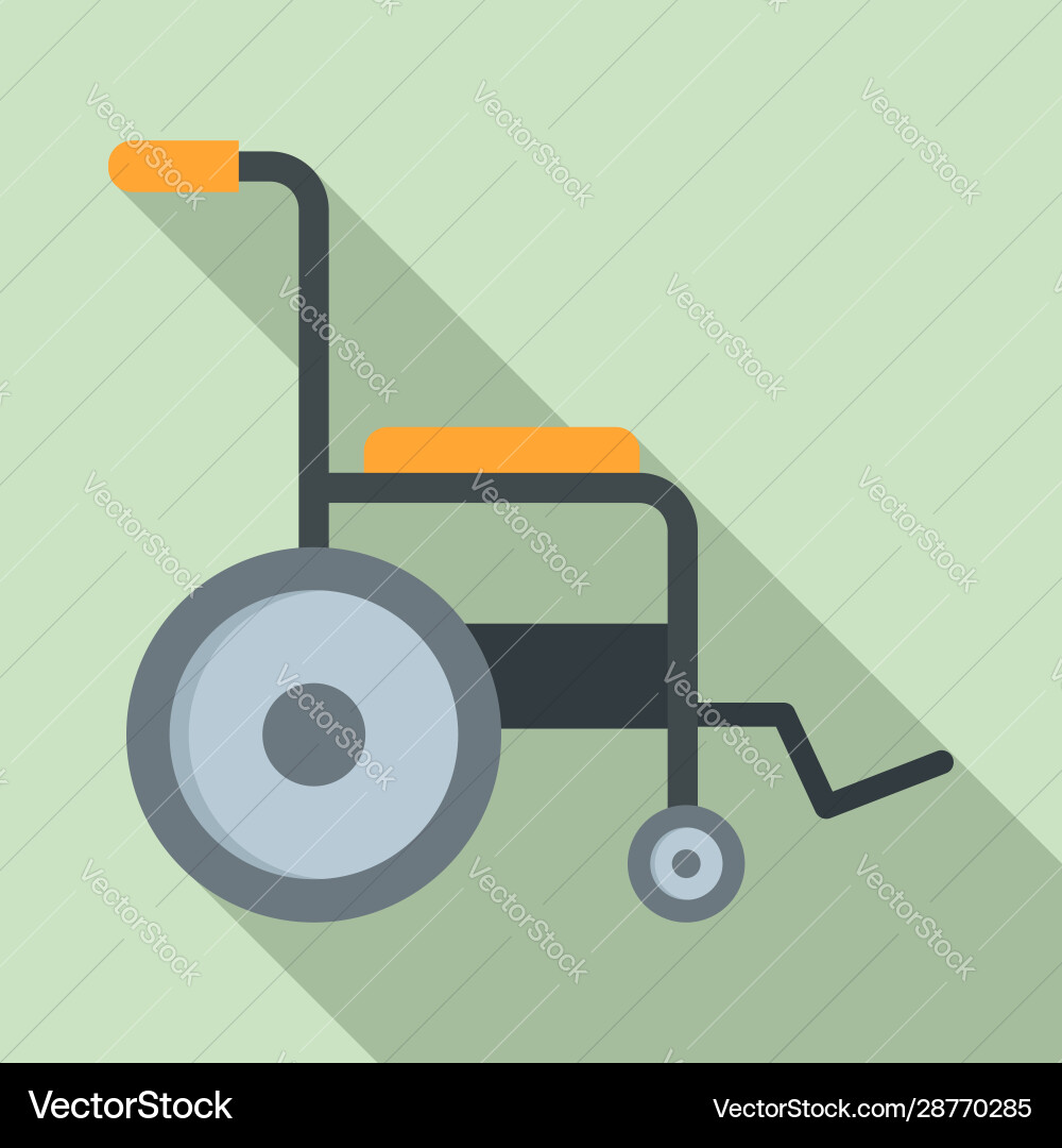 Patient wheelchair icon flat style Royalty Free Vector Image