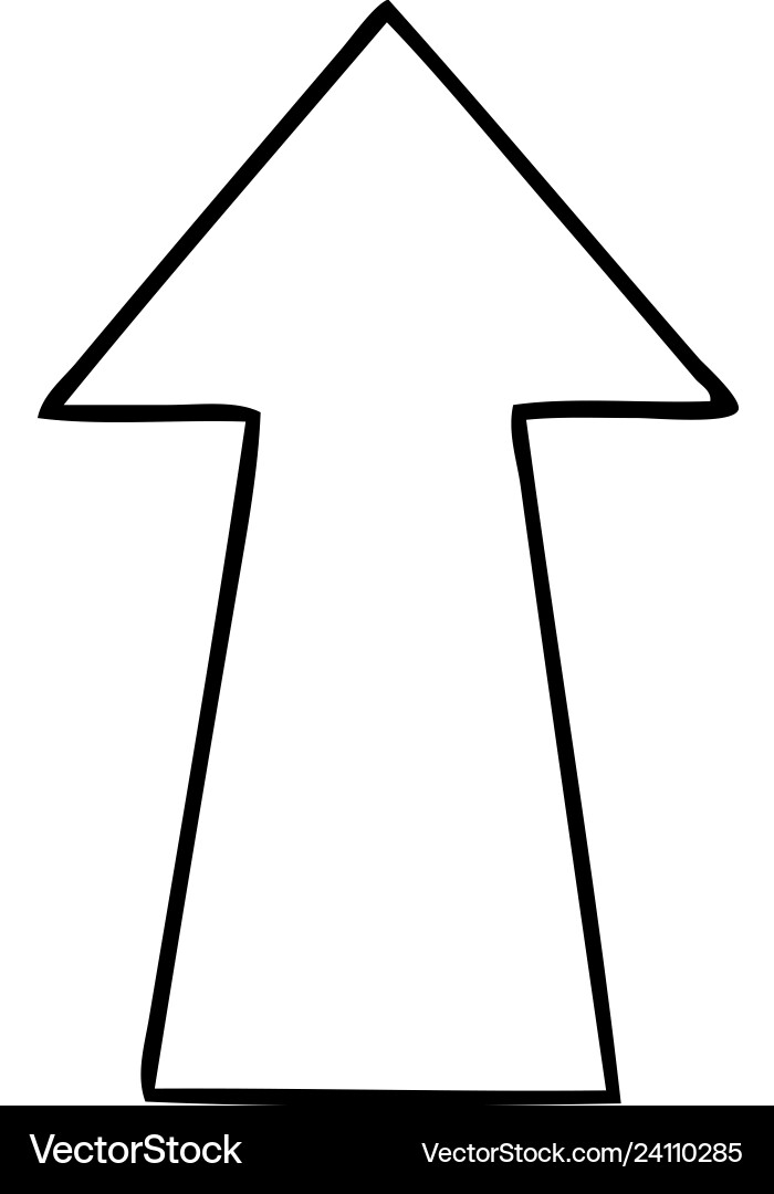 Quirky line drawing cartoon arrow Royalty Free Vector Image